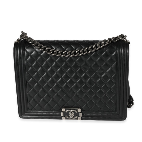 CHANEL | Bags | Chanel Black Quilted Lambskin Large Boy Bag | Poshmark